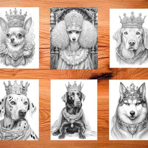 Royal Dogs Coloring Pages, for Adults and Kids, Instant Download ...