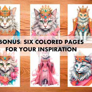 Royal Cats Coloring Pages, for Adults and Kids, Instant Download ...