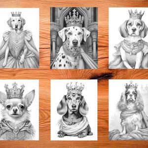 Royal Dogs Coloring Pages, for Adults and Kids, Instant Download ...