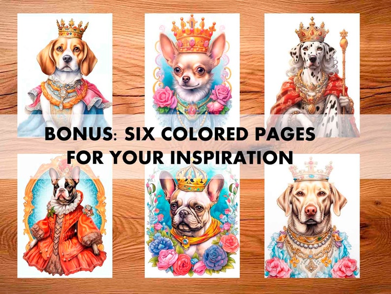 Royal Dogs Coloring Pages, for Adults and Kids, Instant Download ...