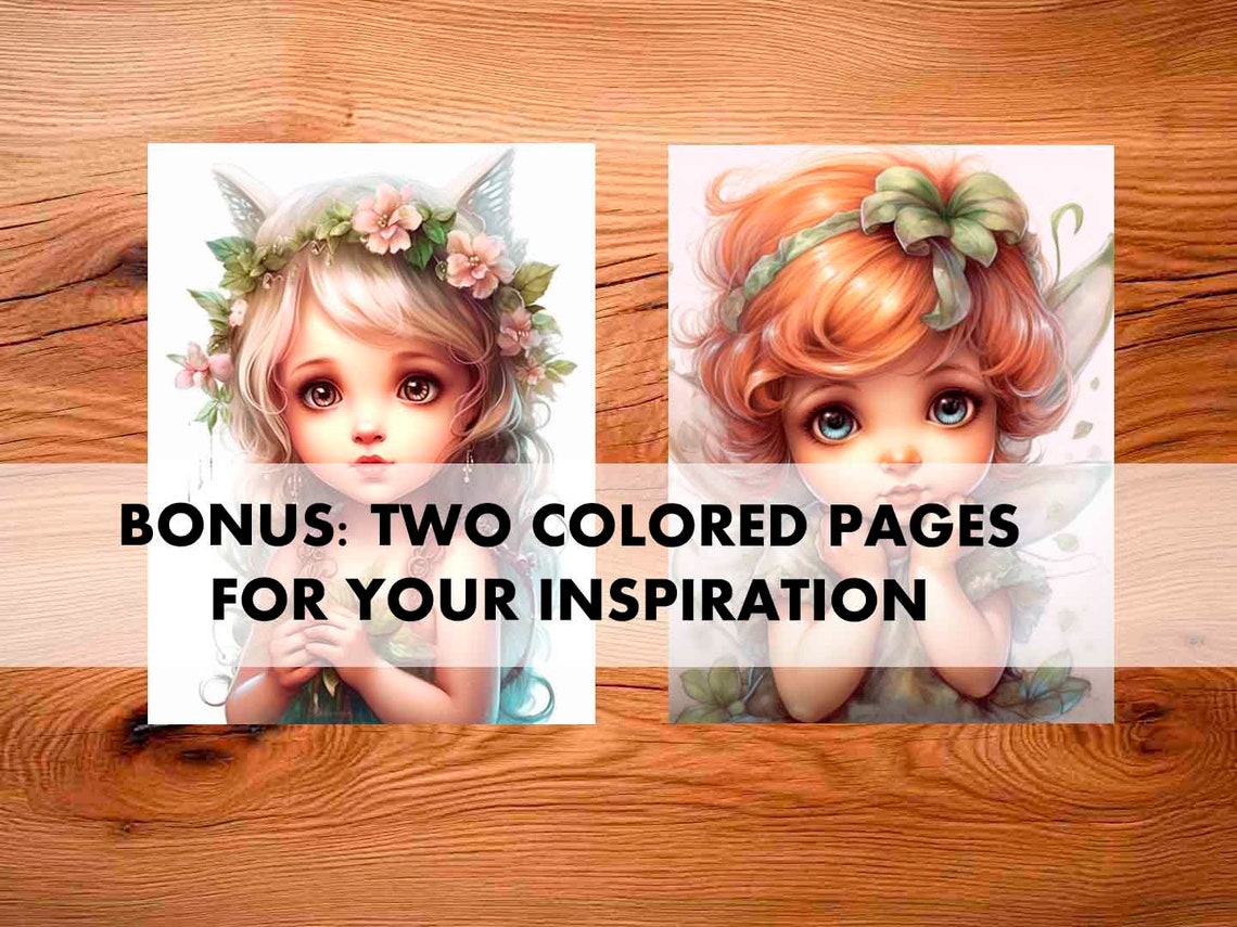 Lovely Little Fairy Girl Coloring Pages for Adults and Kids - Etsy