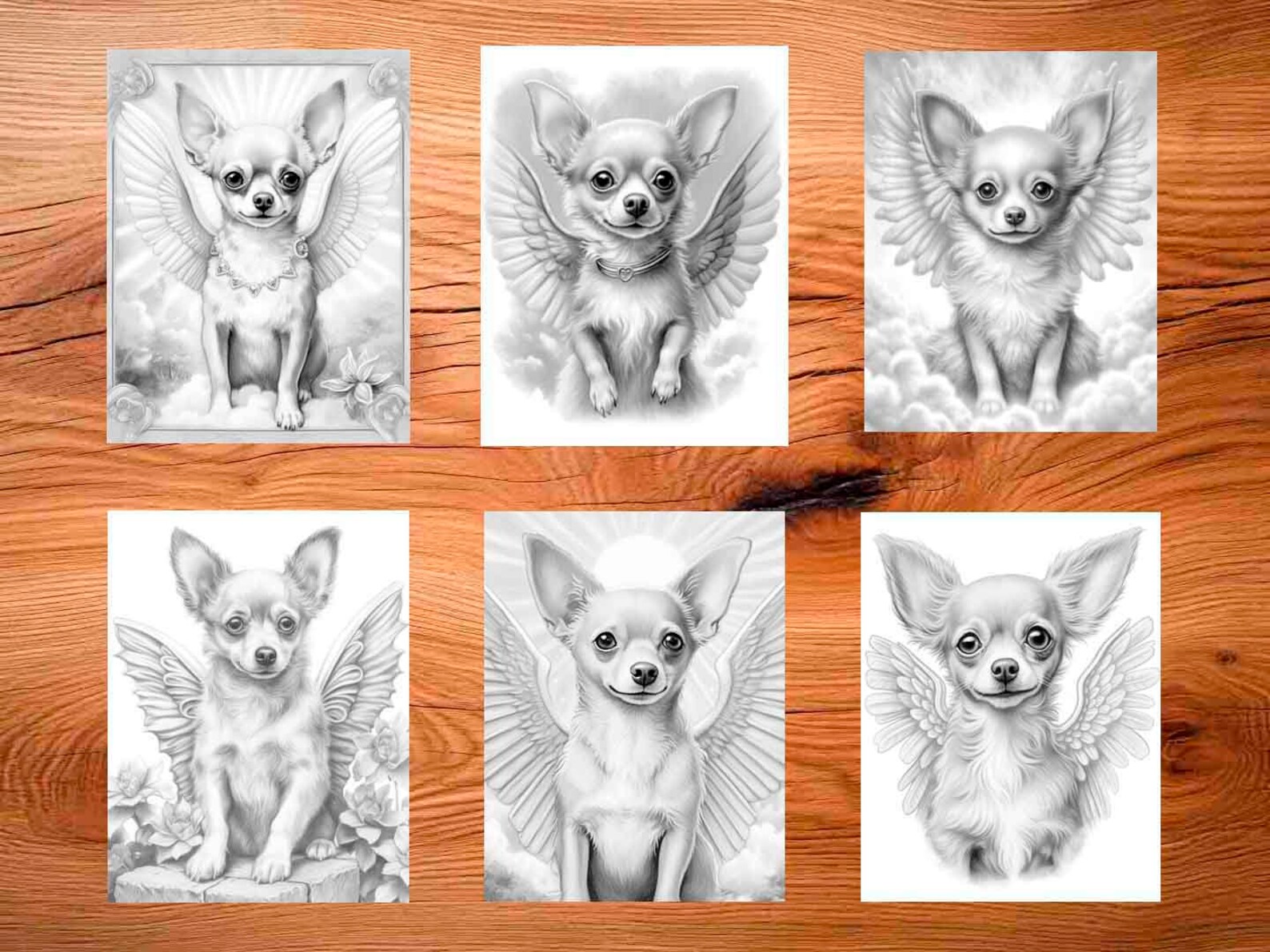 Heavenly Chihuahua: 24 Coloring Pages, for Adults and Kids, Instant ...