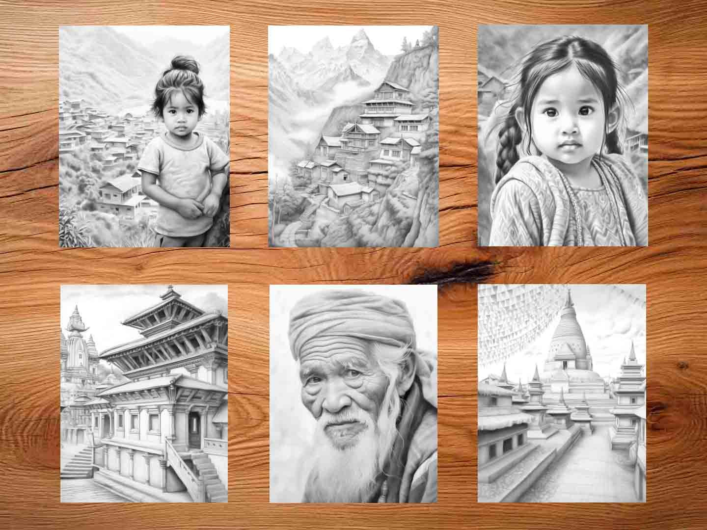 The Beauty of Nepal Coloring Pages, for Adults and Kids, Instant ...