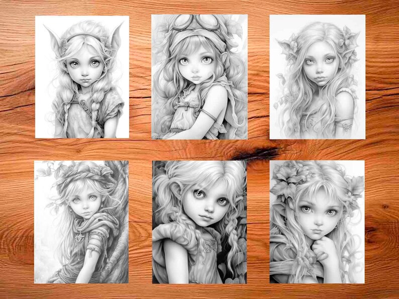 Forest Elves Coloring Pages, for Adults and Kids, Instant Download ...