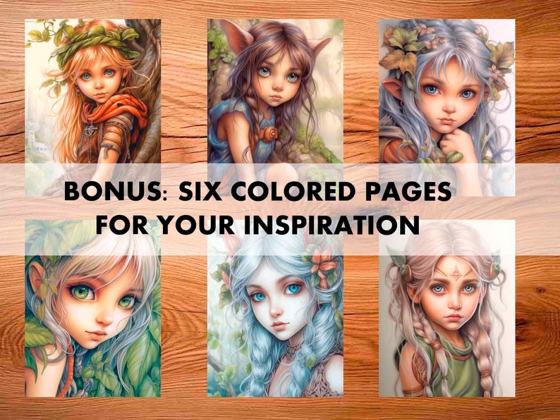 Forest Elves Coloring Pages, for Adults and Kids, Instant Download ...