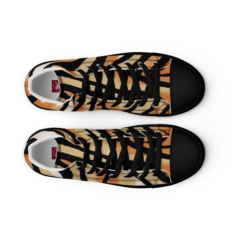 Tiger Print Women's High-top Canvas Shoes – Bold & Stylish Animal Print ...