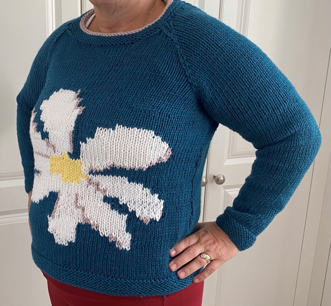 Ladies Chunky Hand Knitted daisy Jumper - Etsy
