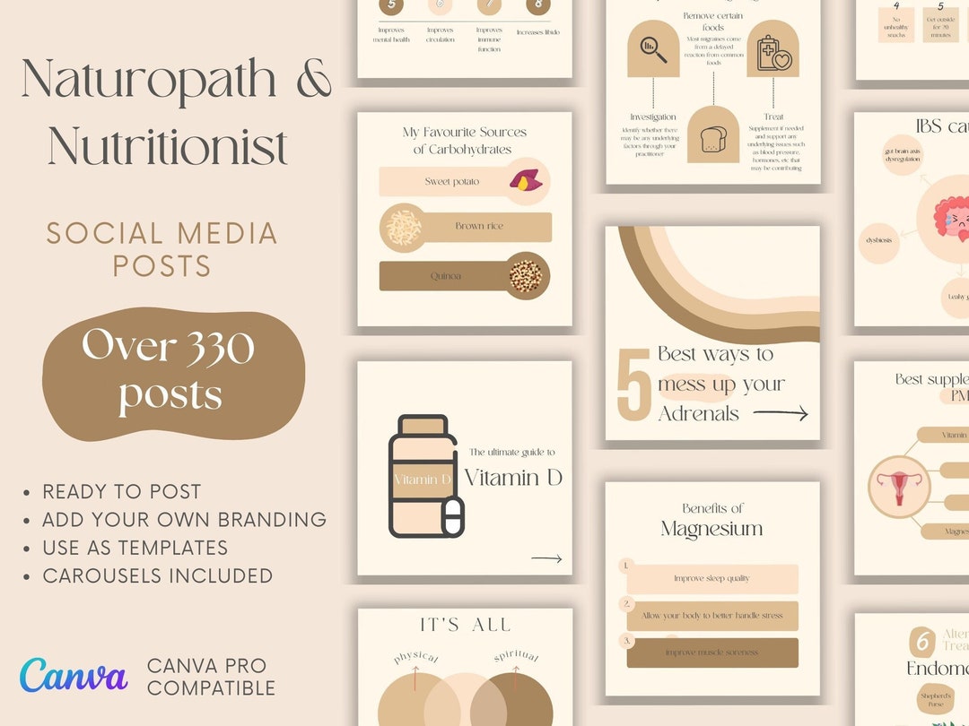 Naturopath & Nutritionist Social Media Posts - Brown 2 - Etsy