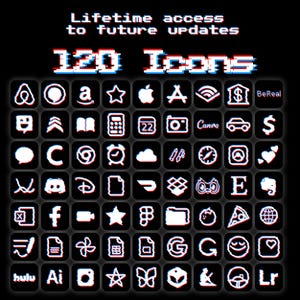 Glitch Icon Pack for Ios Devices, Distorted 3D Pixel Theme, Hacker ...