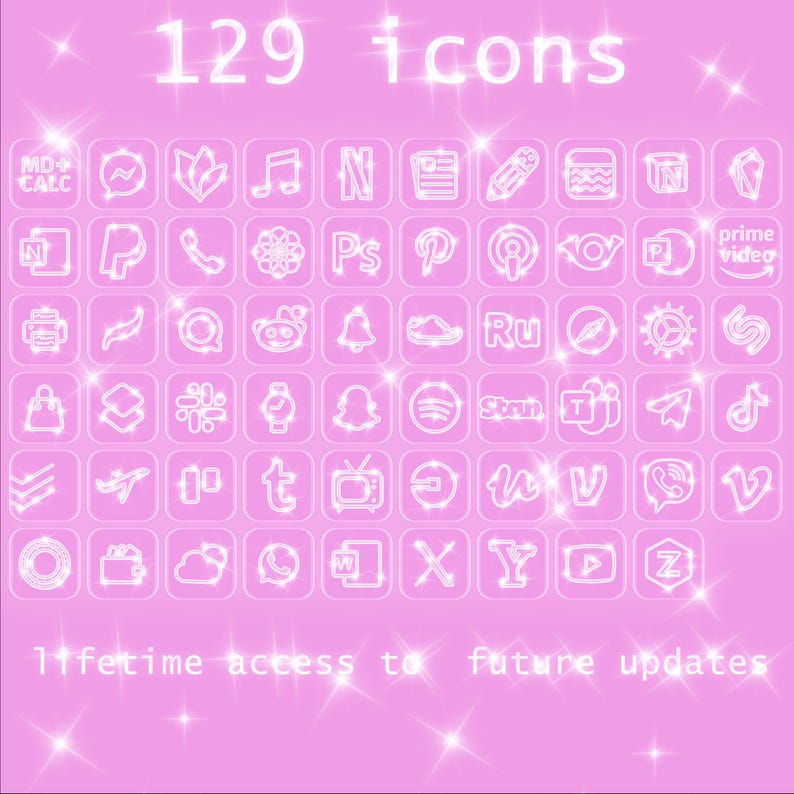 Baby Pink Holographic App Icon Pack for Ios - Glittering & Shiny ...