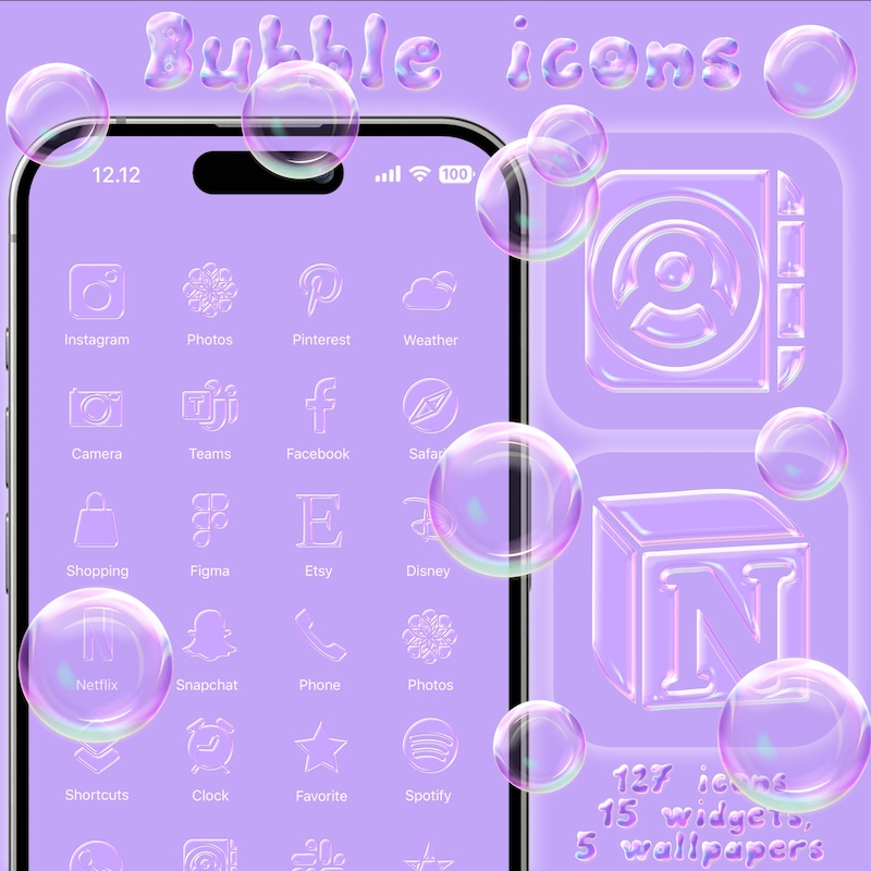 Purple Icons - Etsy