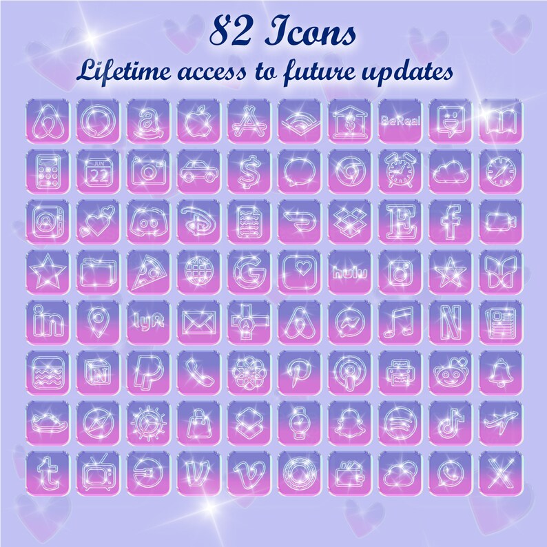 Holographic App Icon Pack for Ios Glittering & Shiny Icons, Rainbow ...