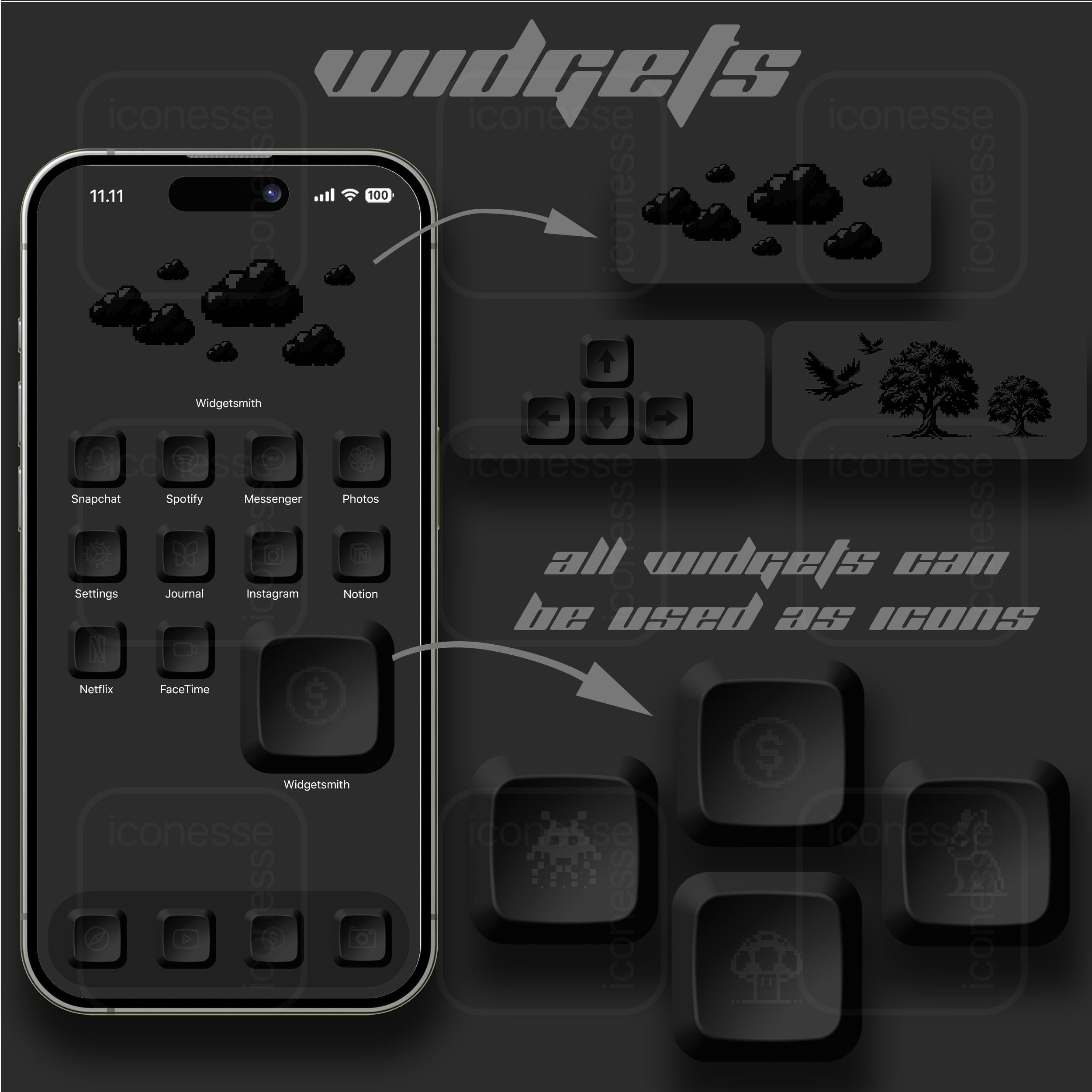120+ Black Mechanical Keyboard Icon Pack for Ios Devices, 8bit Retro ...
