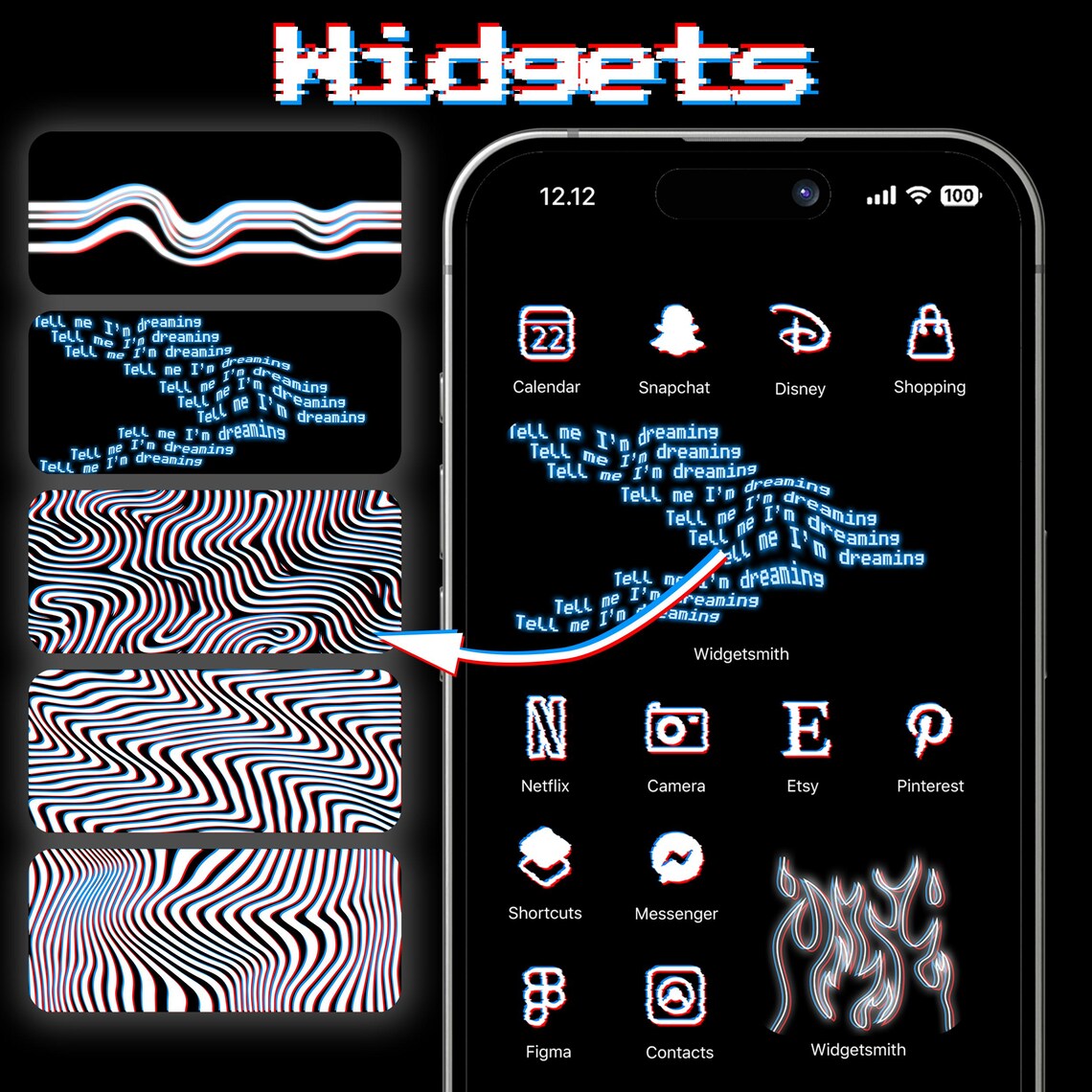 Glitch Icon Pack for Ios Devices, Distorted 3D Pixel Theme, Hacker ...