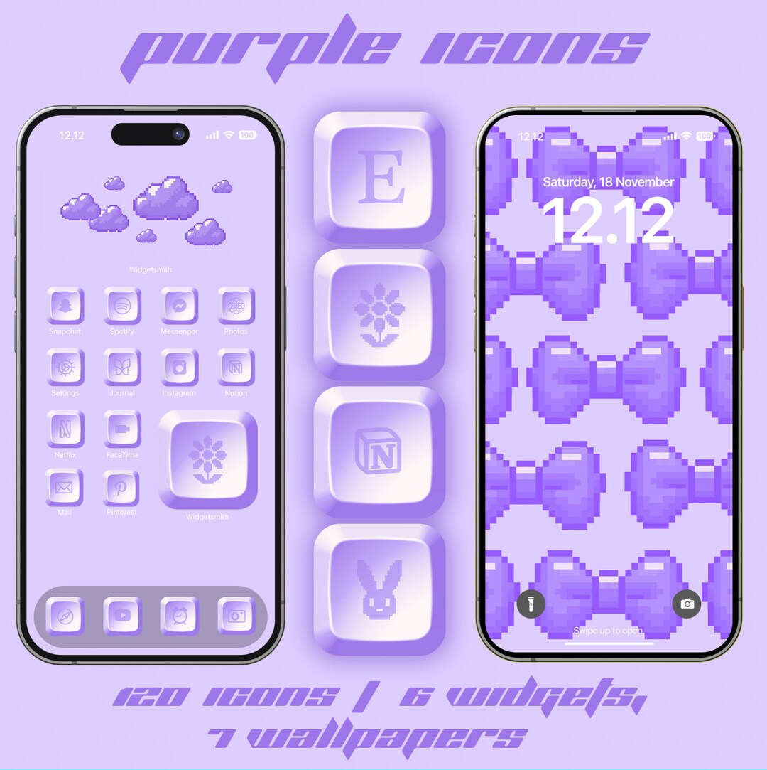 124 Purple Keyboard Cap Icon Pack for Ios Devices, 8bit Red Retro ...