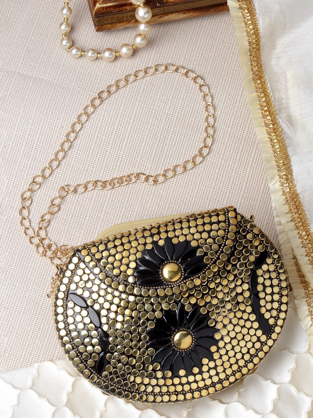 Mosaic Embellished Metal Clutch Bag, Evening Clutches, Wedding Bag ...