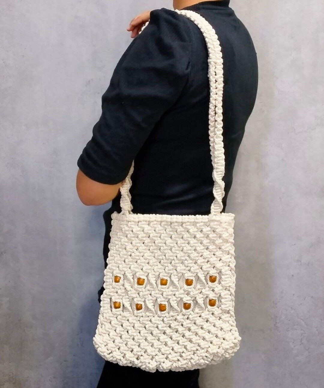 Macrame Bag, Handmade Bag, Gift for Her, Macrame Shoulder Bag, Handbag ...