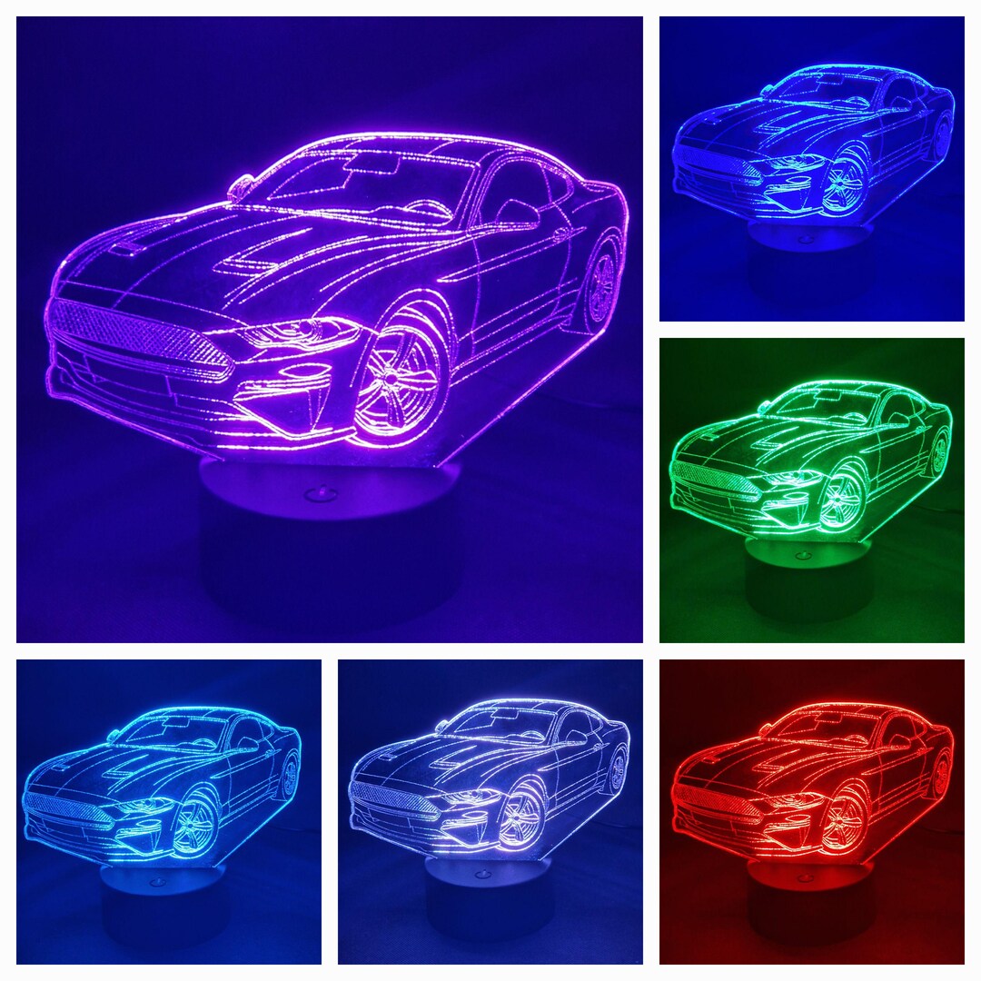 Ford Mustang GT500 - LED Table Lamp Night Light With 7 Color Changes ...