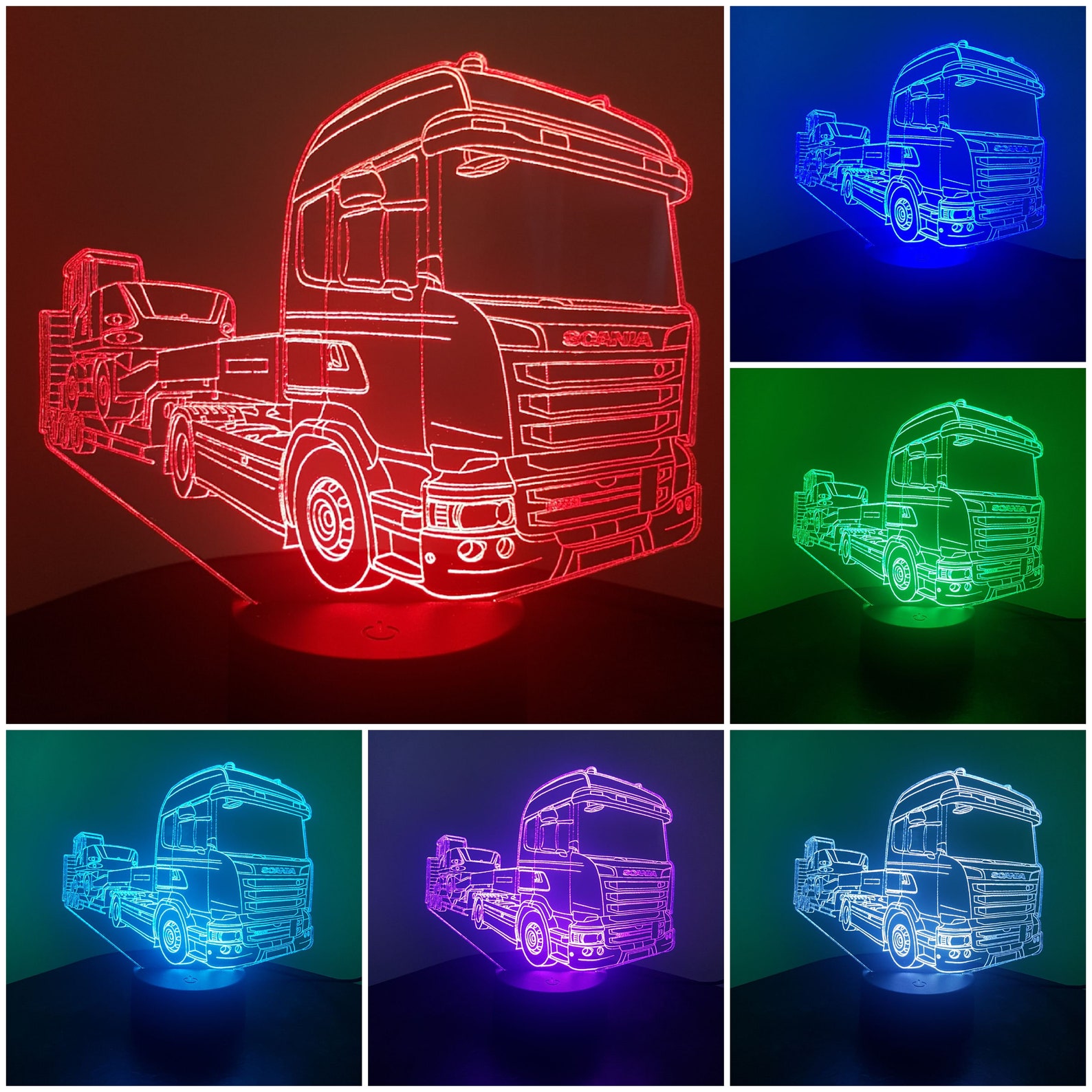 Scania - LED Table Lamp Table Lamp Night Light 7-fold Color Change ...