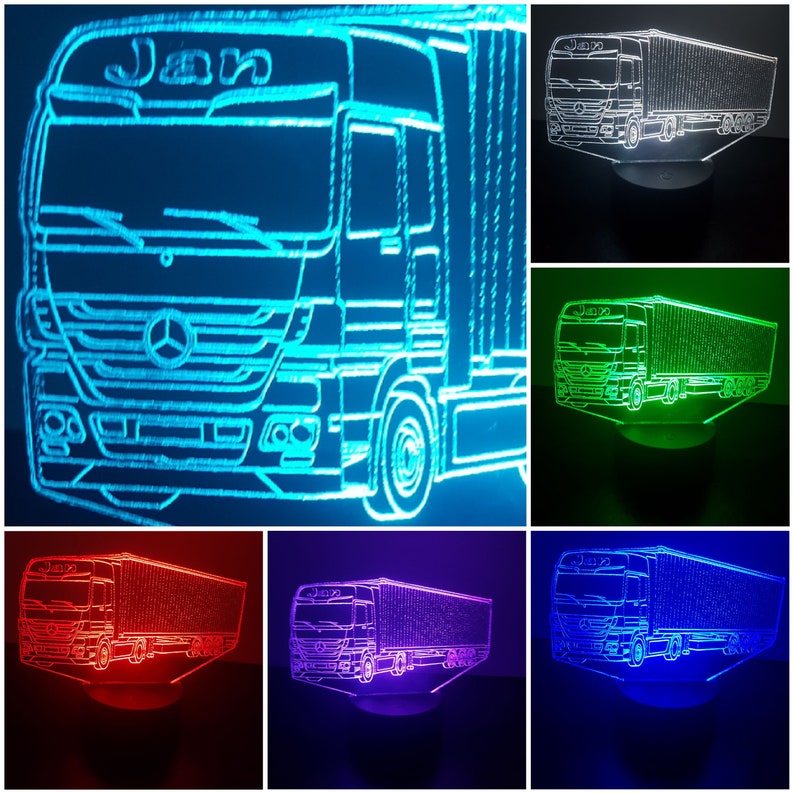 Mercedes Truck LED Table Lamp Table Lamp Night Light 7-fold Color ...