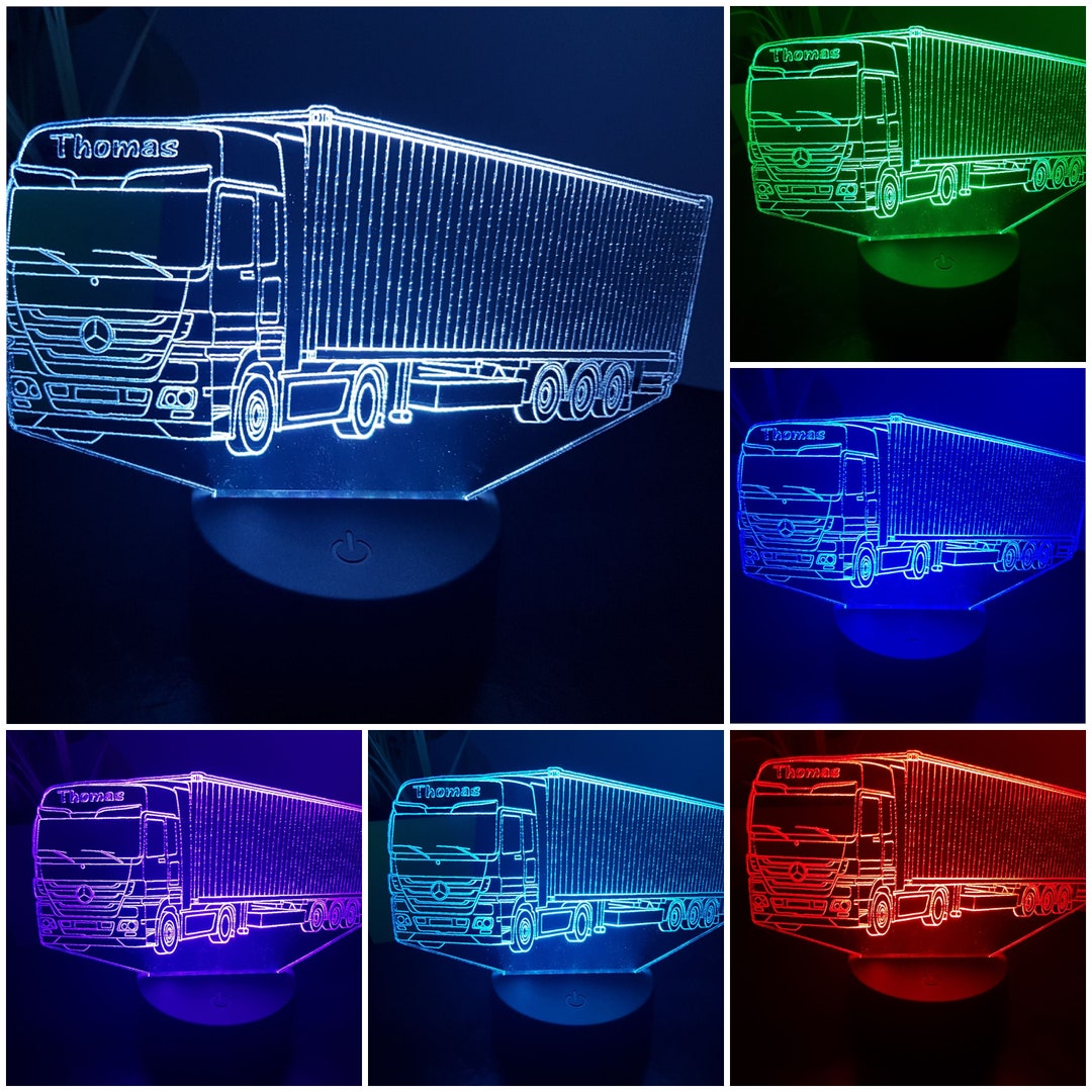 Mercedes Truck LED Table Lamp Table Lamp Night Light 7-fold Color ...
