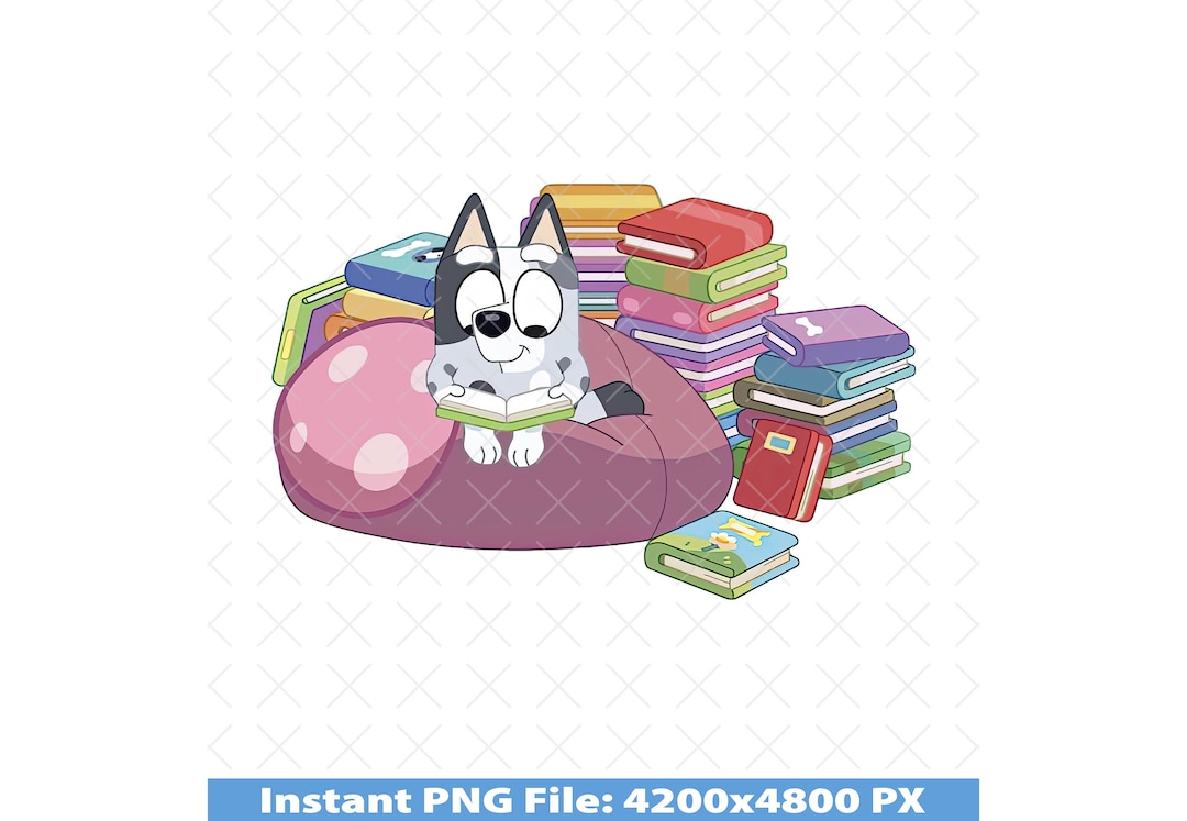 Bluey Bingo Reading Book Png, Bluey PNG, Cool Moms Club Png, Cool Dads ...