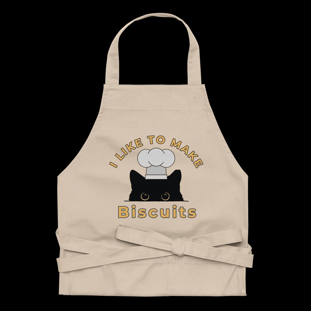 Black Cat Apron I Like to Make Biscuits, Funny Baking Apron, Kitchen ...