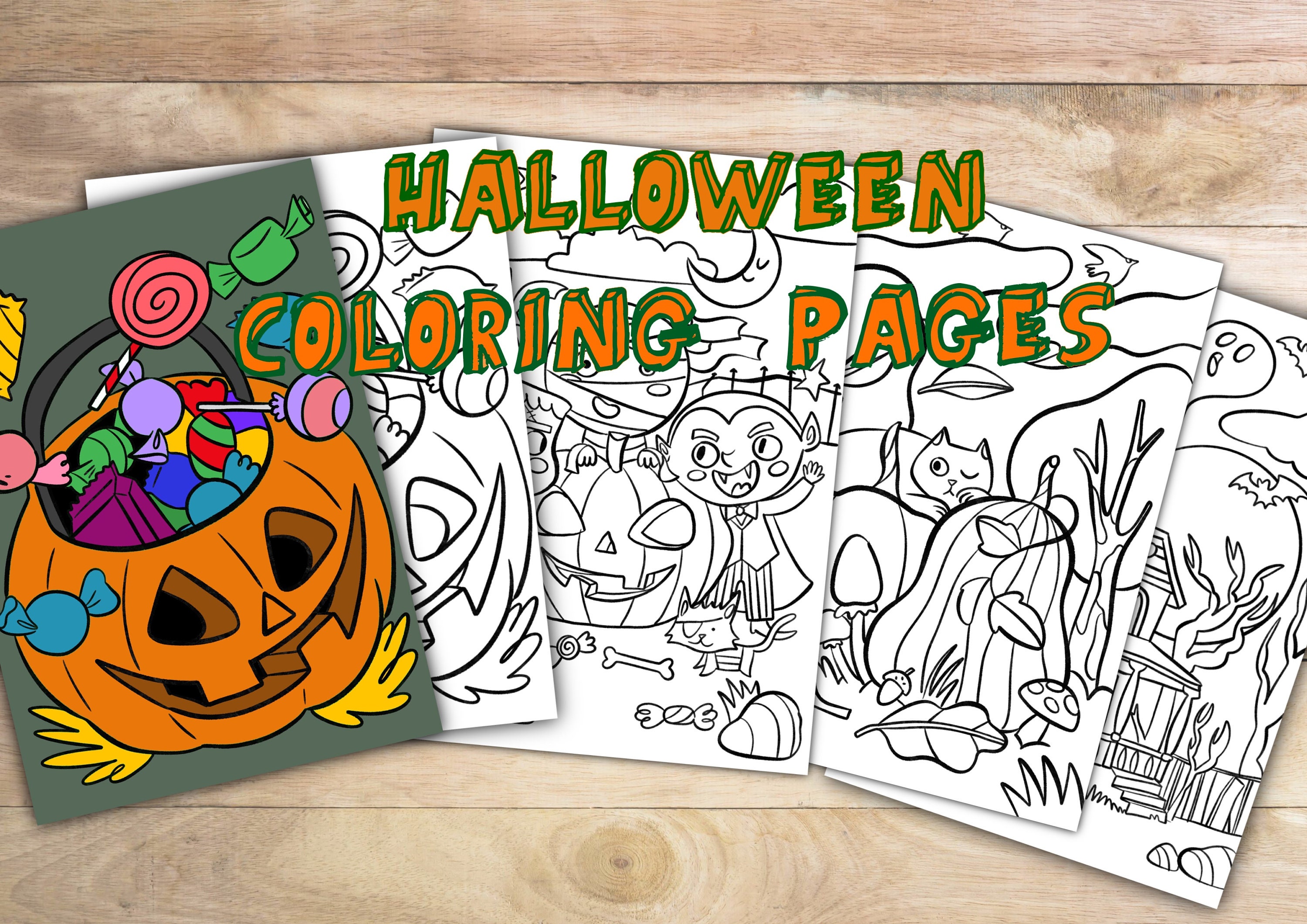 Halloween Printable Coloring Pages for Kids, Printable Masks, Halloween ...