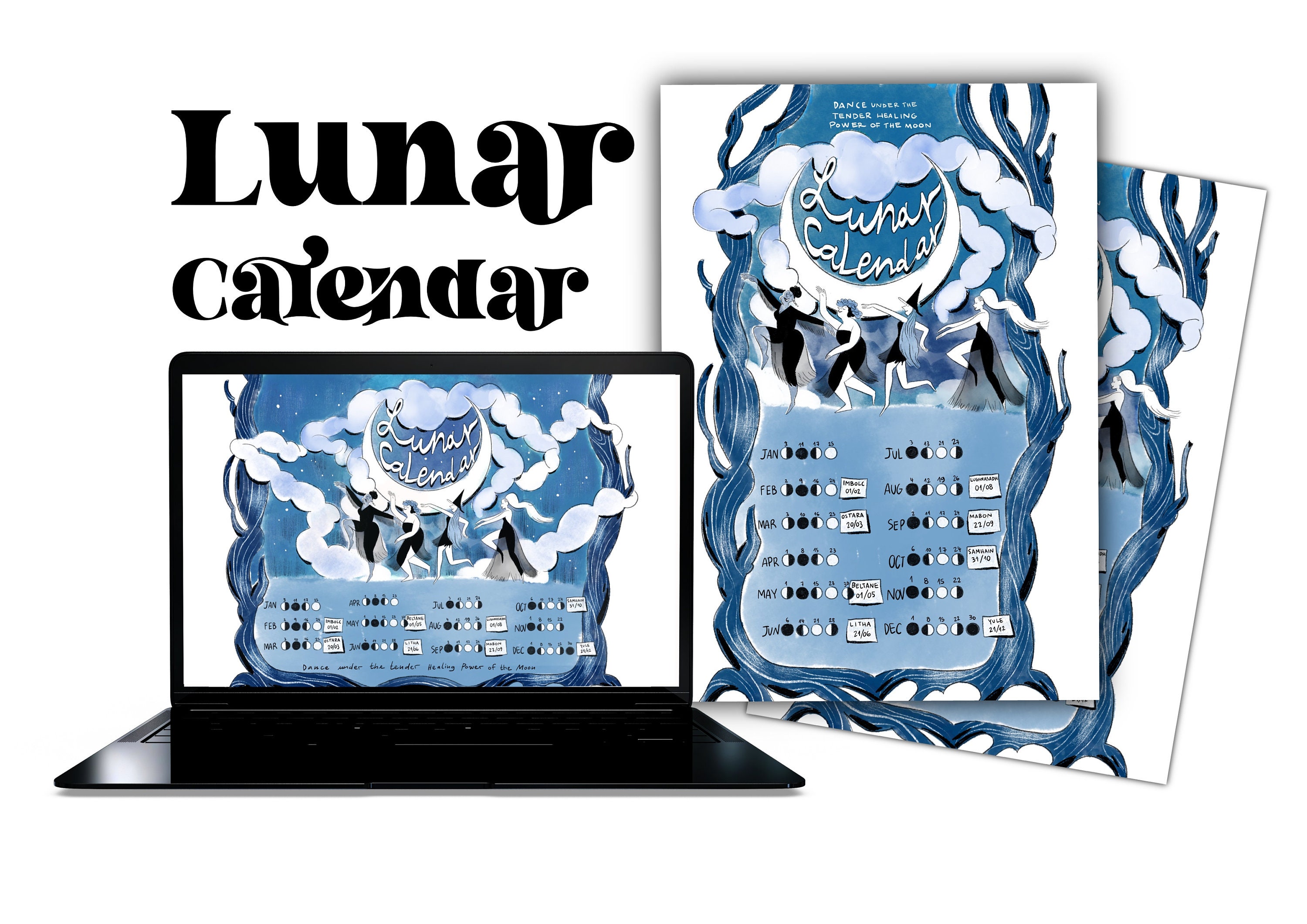 LUNAR CALENDAR 2024, Lunar Calendar, Digital Download, Jpg - Etsy