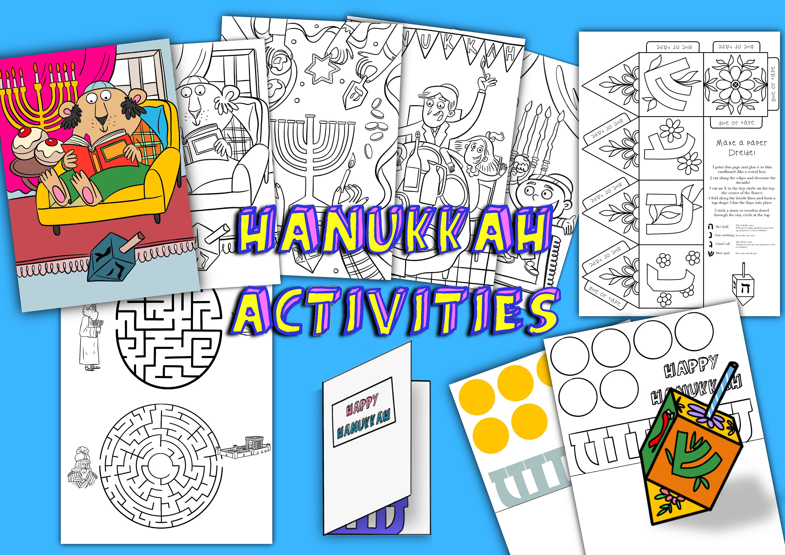 Printable Hanukkah Activities and Coloring Pages for Hanukkah for Kids ...