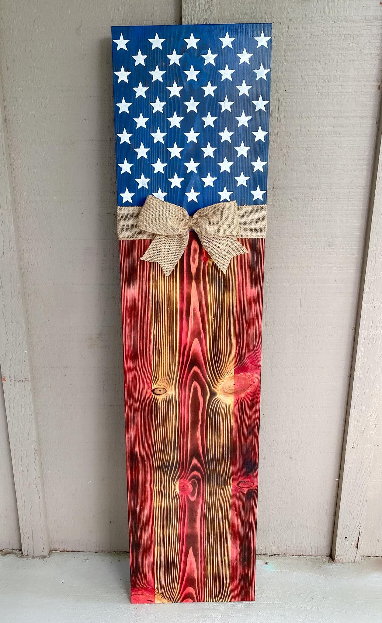 4th of July USA Flag Porch Leaner, Patriotic Decor, Americana Front ...