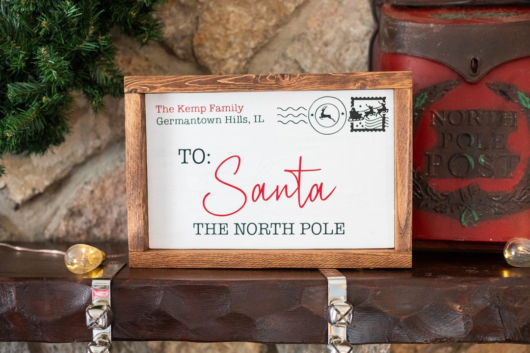 Letter to Santa Sign, Personalized Santa Sign, Wood Christmas Decor ...
