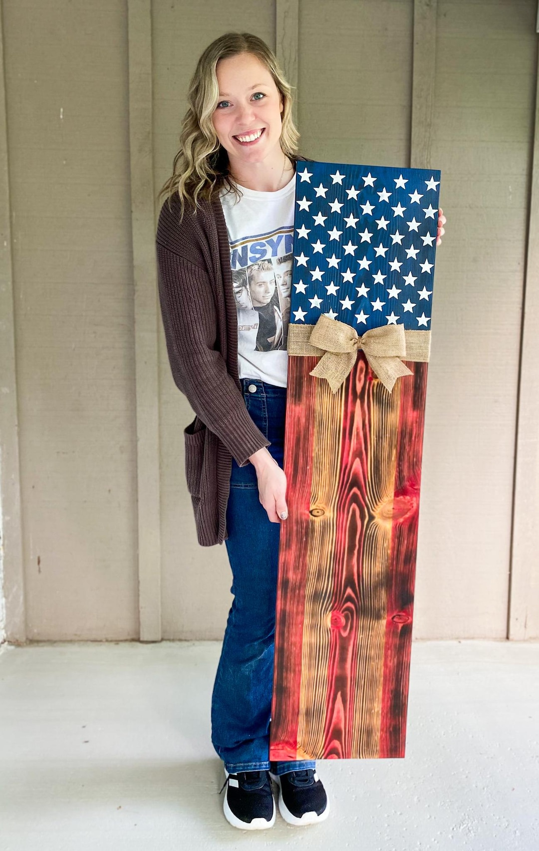 4th of July USA Flag Porch Leaner, Patriotic Decor, Americana Front ...