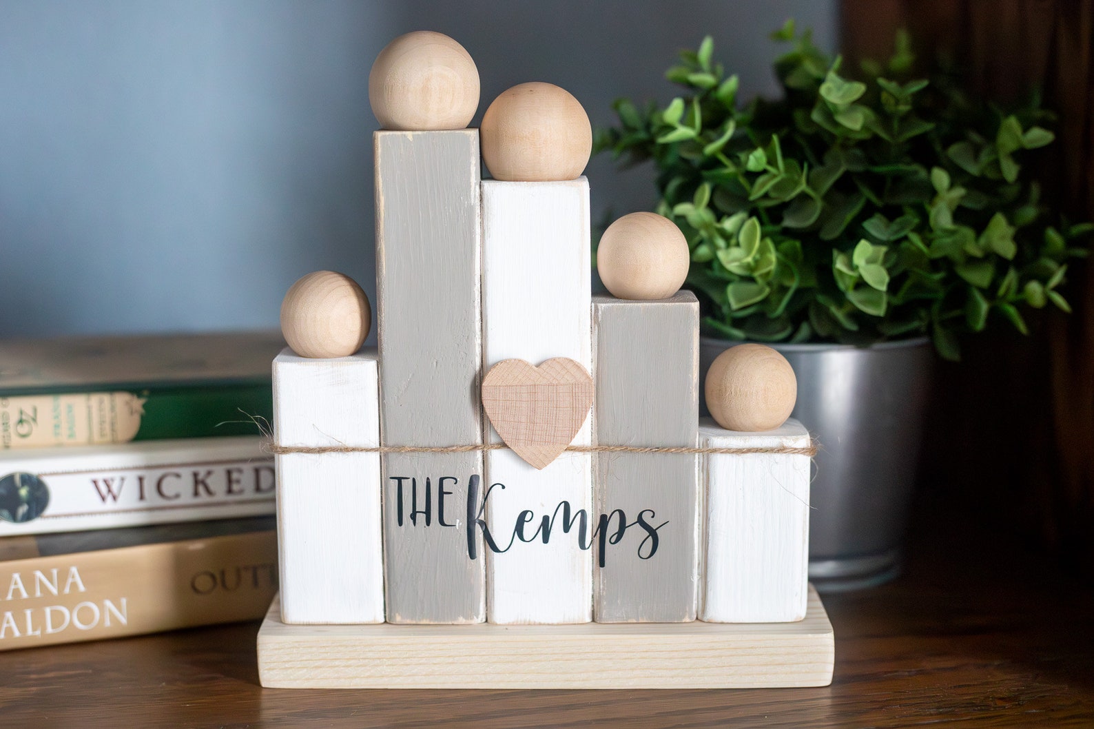 Wooden Family Personalized, Shelf Decor, Family Name Sign, Mother's Day ...
