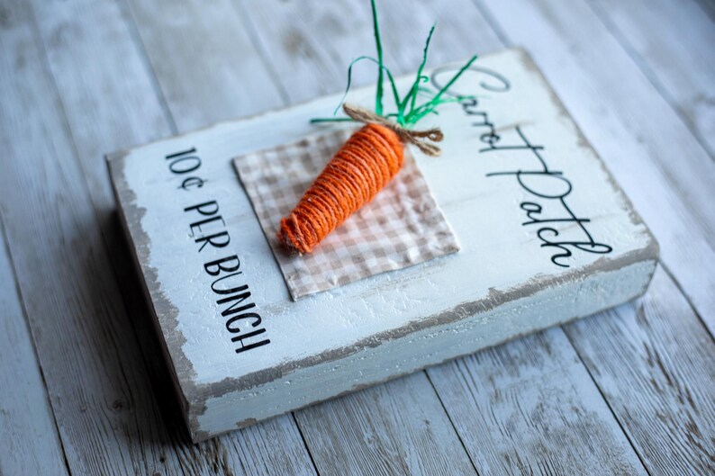 Easter Carrot Patch Sign, Farmhouse Easter Decor, Tiered Tray Home ...