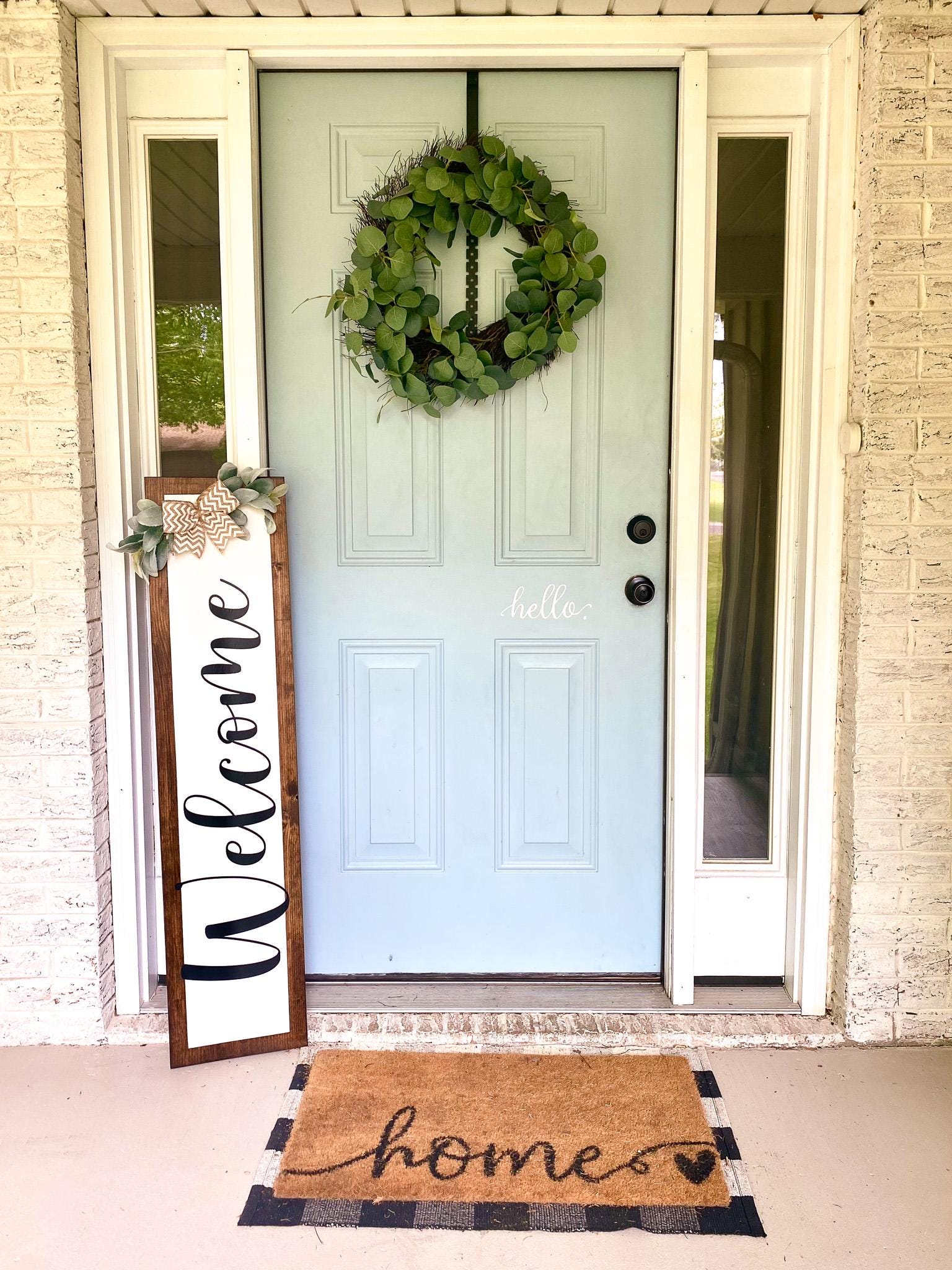 Porch Leaner-welcome Porch Sign-wooden Front Door Sign- Porch Sign ...