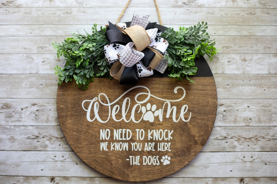 Dog Front Door Hanger-dog Welcome Sign-dog Wreath-dog Door Hanger-dog ...