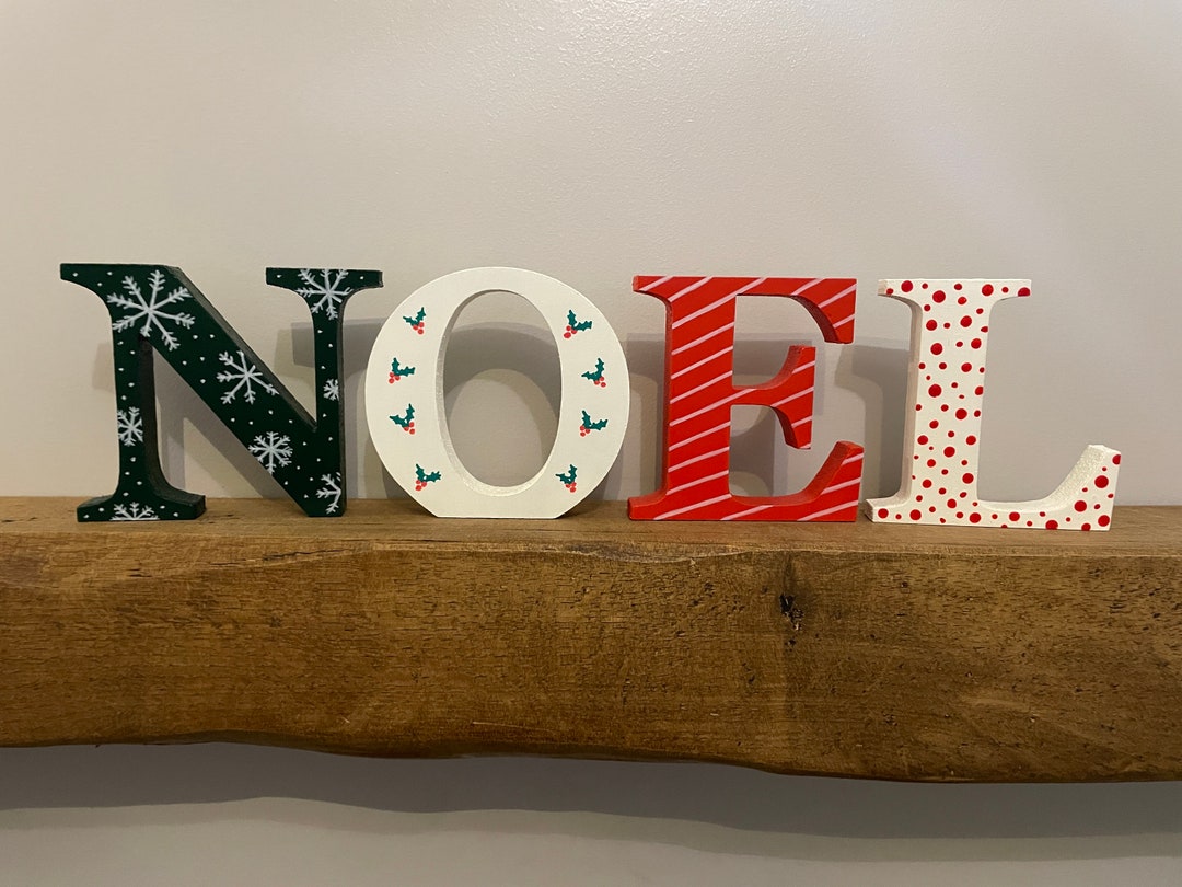 NOEL Christmas Sign Christmas Letters Hand-painted Wooden Letters ...