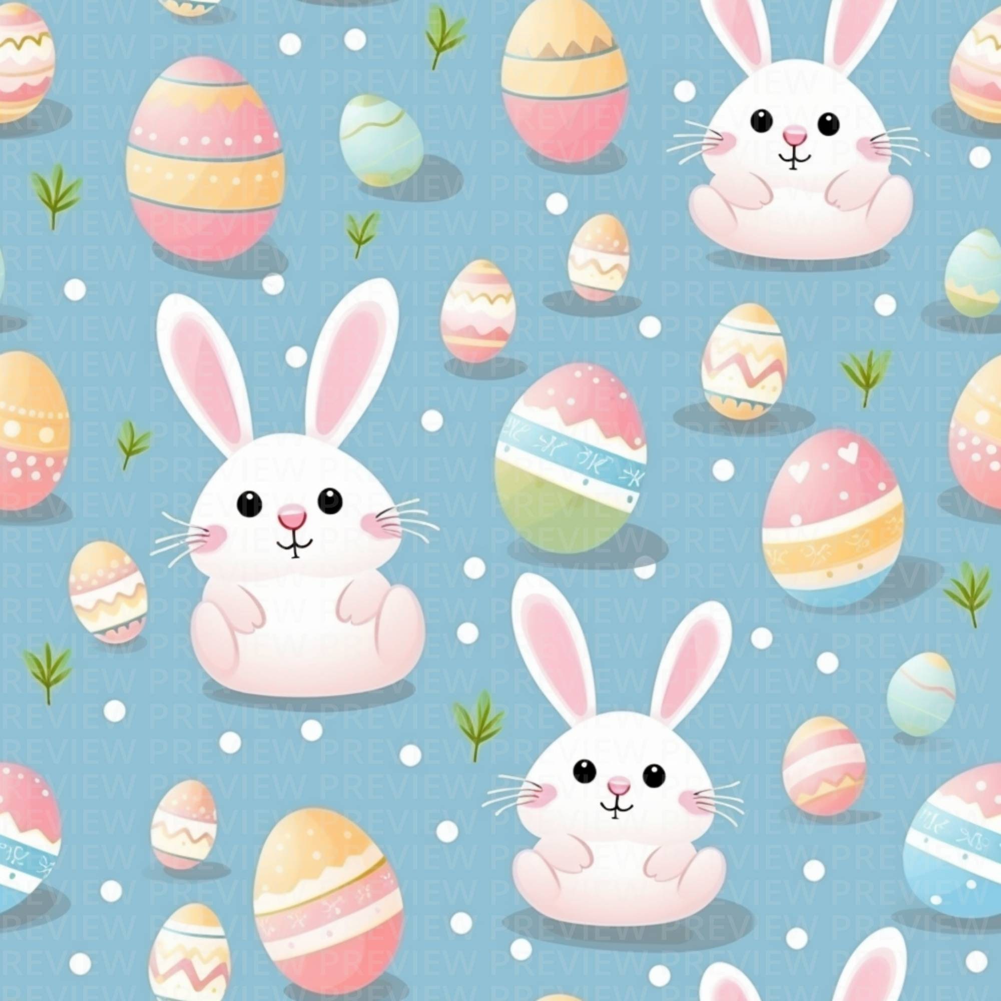 Cute Seamless Bunny Pattern, Digital Paper, Rabbits, Adorable, Easter ...
