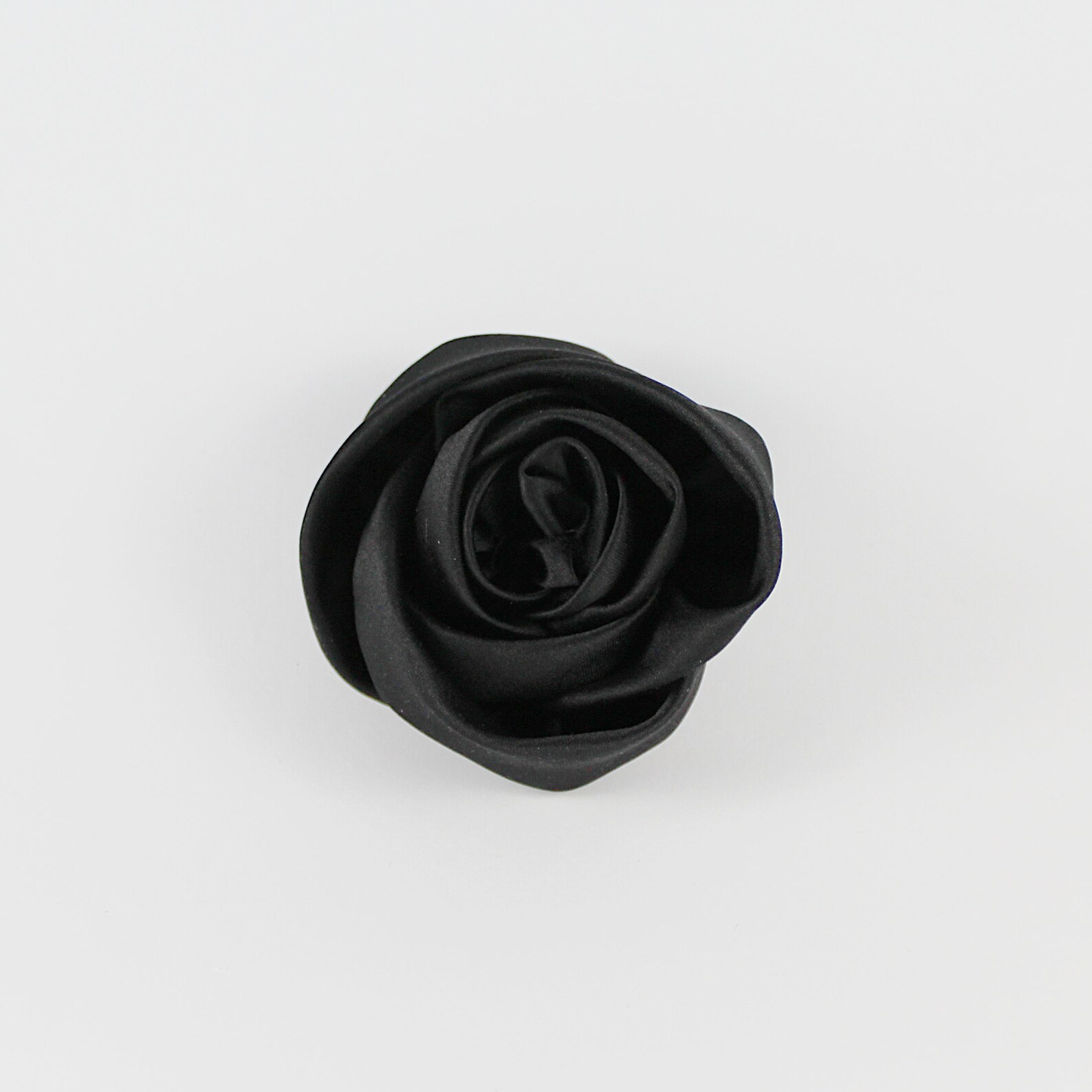 Fashionable Black Satin Rose Large Flower Brooch for Formal Event ...