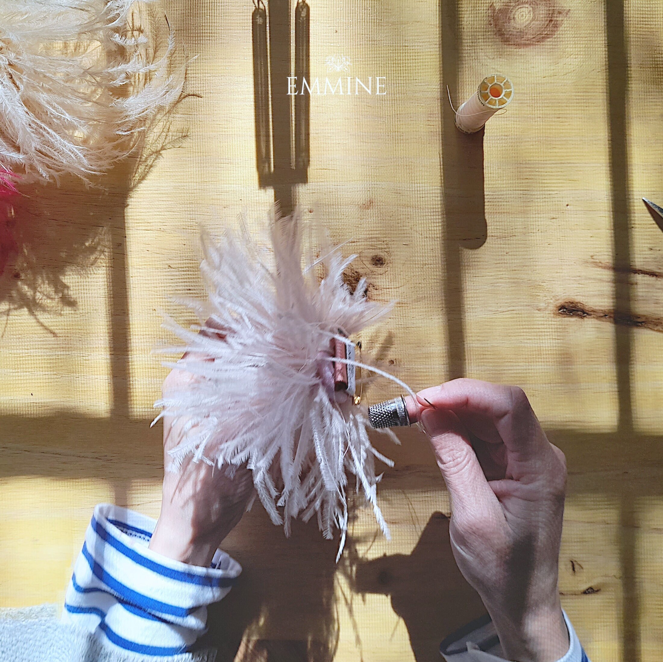 Light Pink Ostrich Feathers Brooch for Fashionable Gift, Pale Pink ...