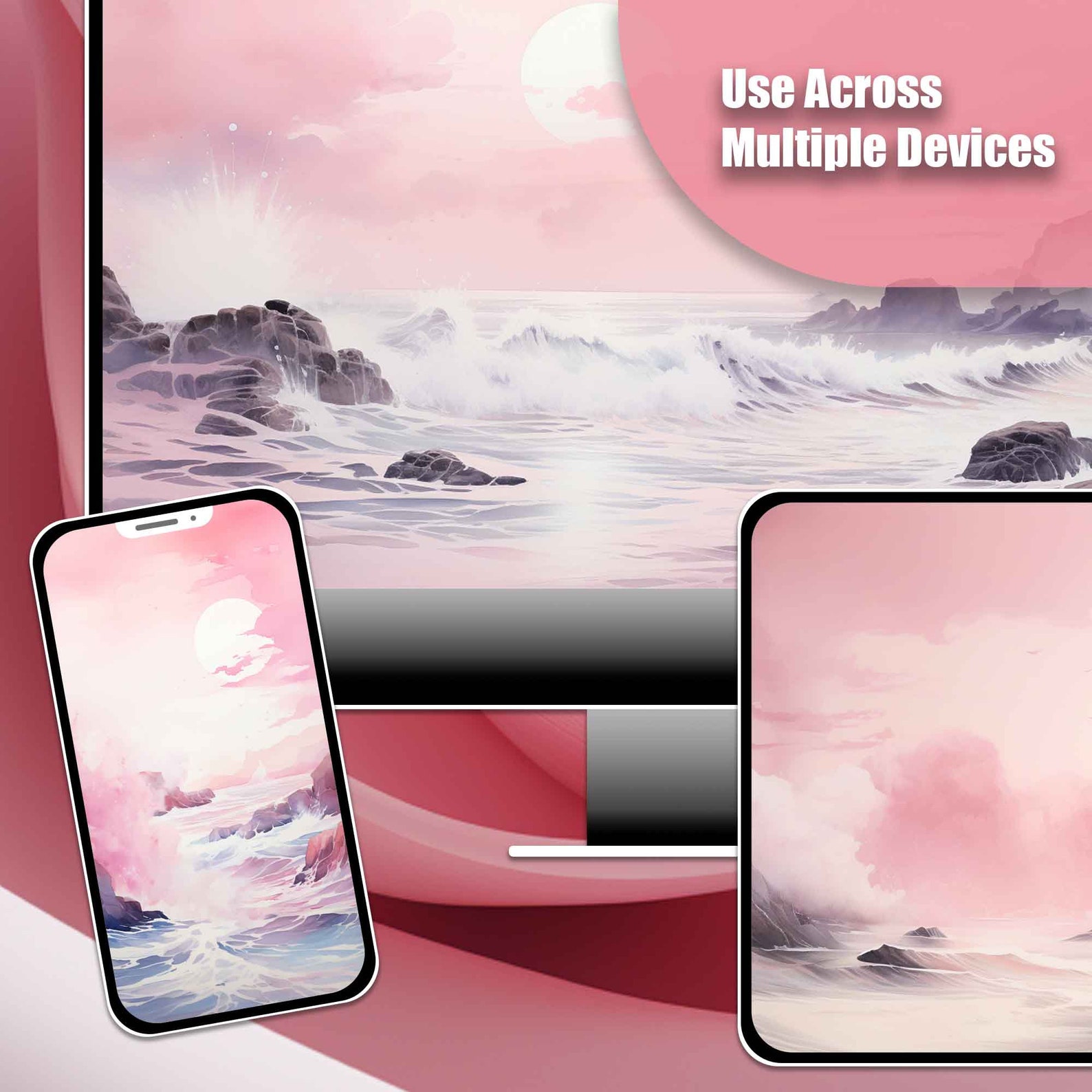 Ocean Wallpaper Pink Wallpaper Mobile Lockscreen Desktop Screensaver ...