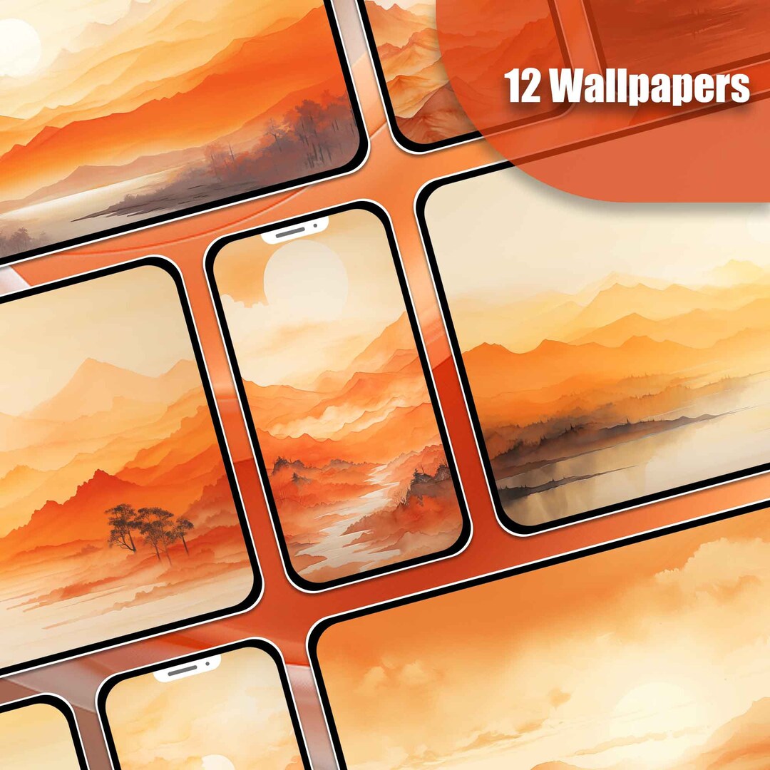 Mountain Wallpaper Orange Wallpaper Mobile Lockscreen Desktop ...