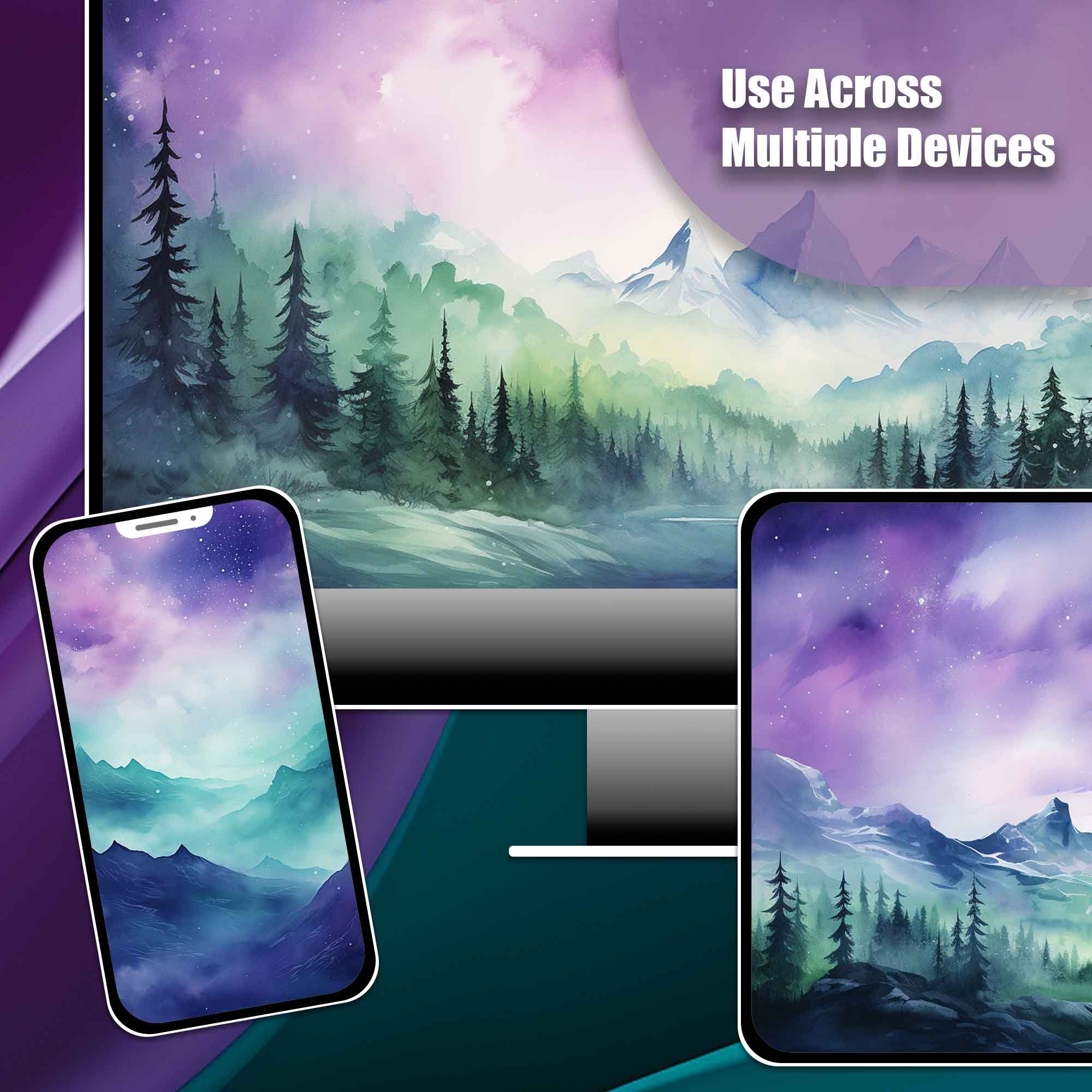 Mountain Wallpaper Purple Wallpaper Green Wallpaper Mobile - Etsy