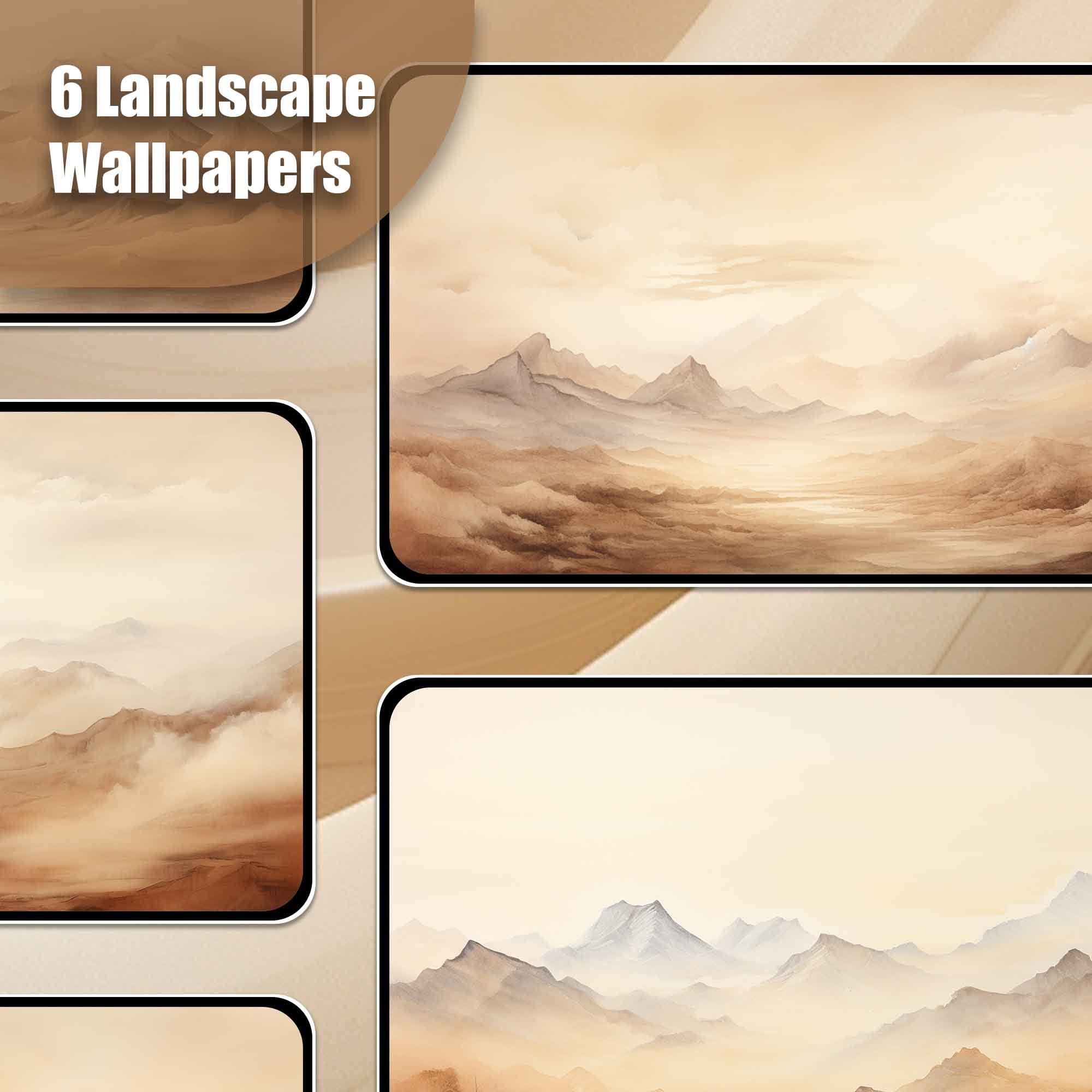 Mountain Wallpaper Beige Wallpaper Mobile Lockscreen Desktop ...