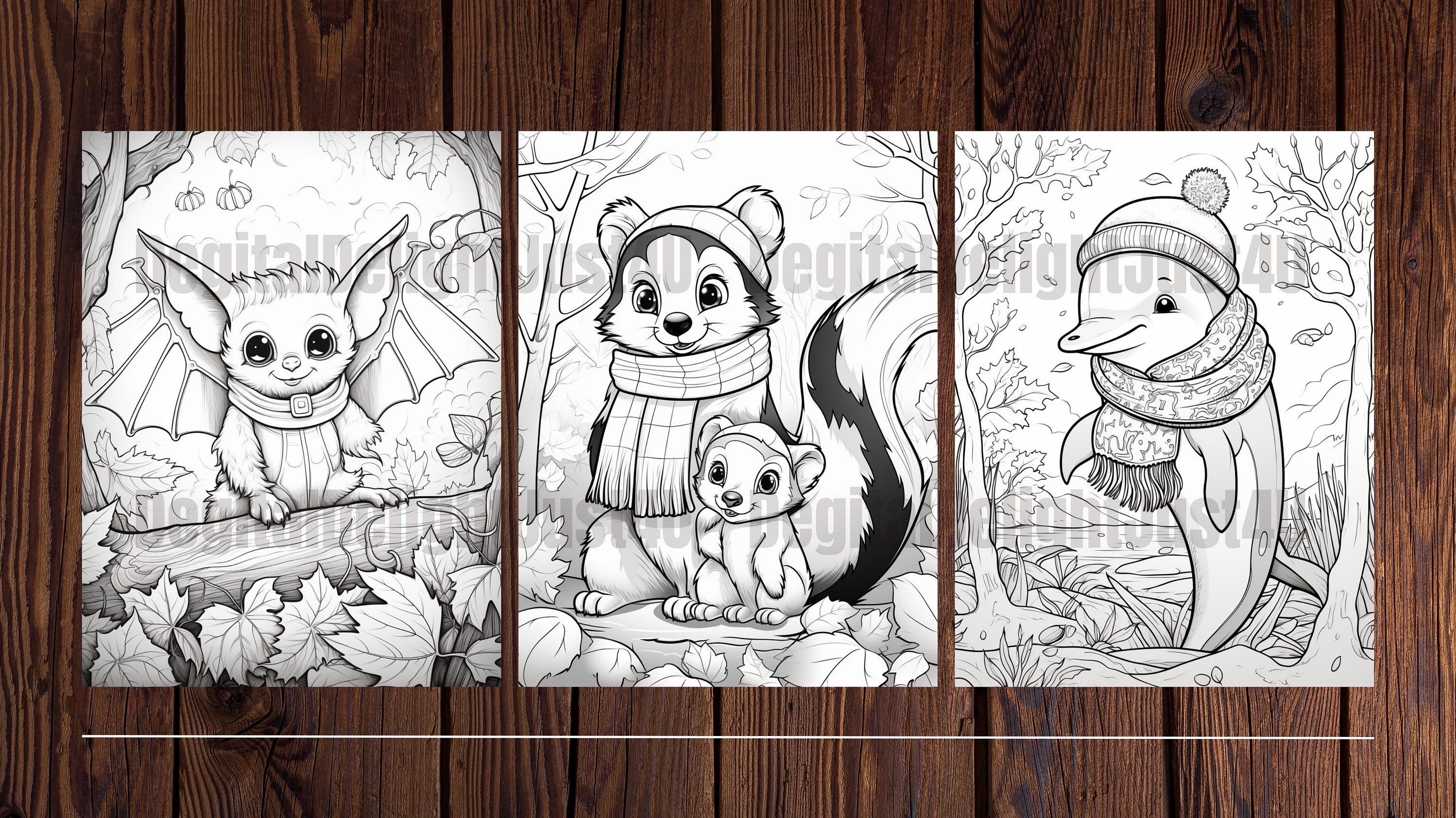 35 Fall Animals Coloring Book Printable Autumn Animal Pages - Etsy