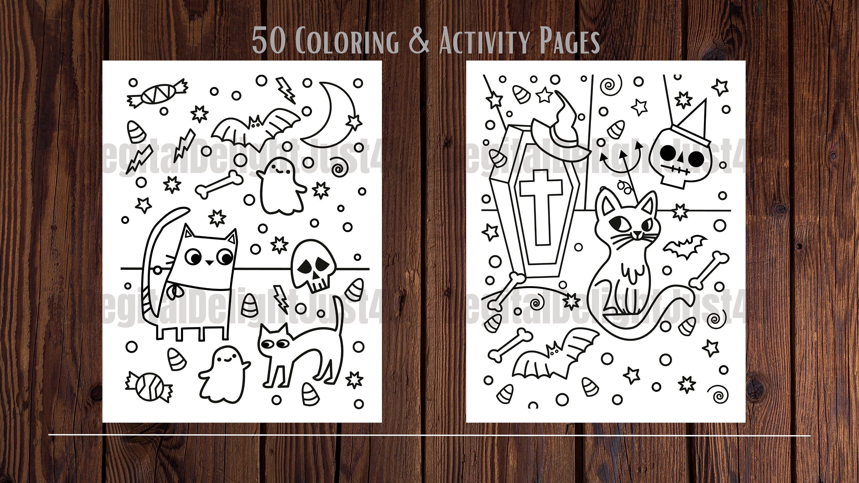 Halloween Printable Coloring Pages for Kids 50 Childrens - Etsy