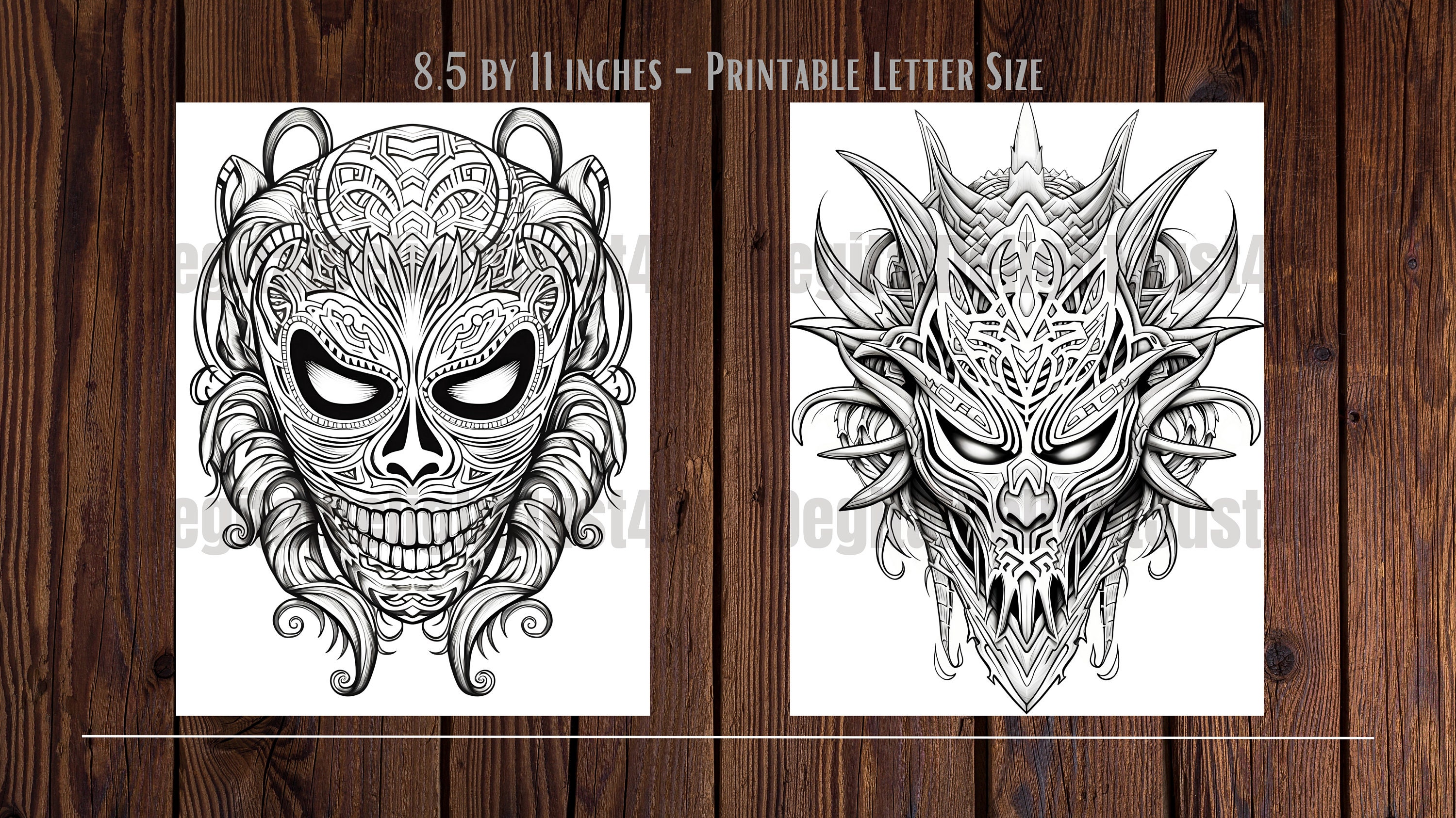 Mandala Luchador Mask Coloring Pages Coloring Book Lucha - Etsy