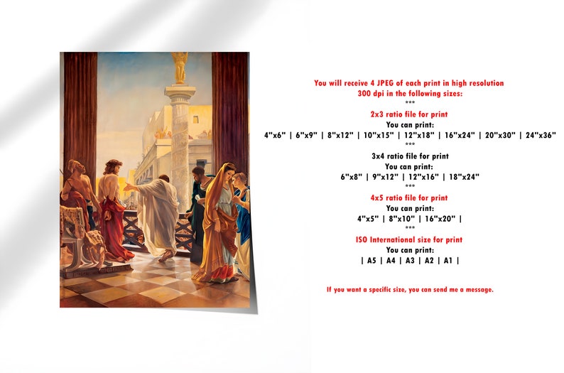 The Jesus Before Pilate Printable Poster Vintage Catholic - Etsy Australia