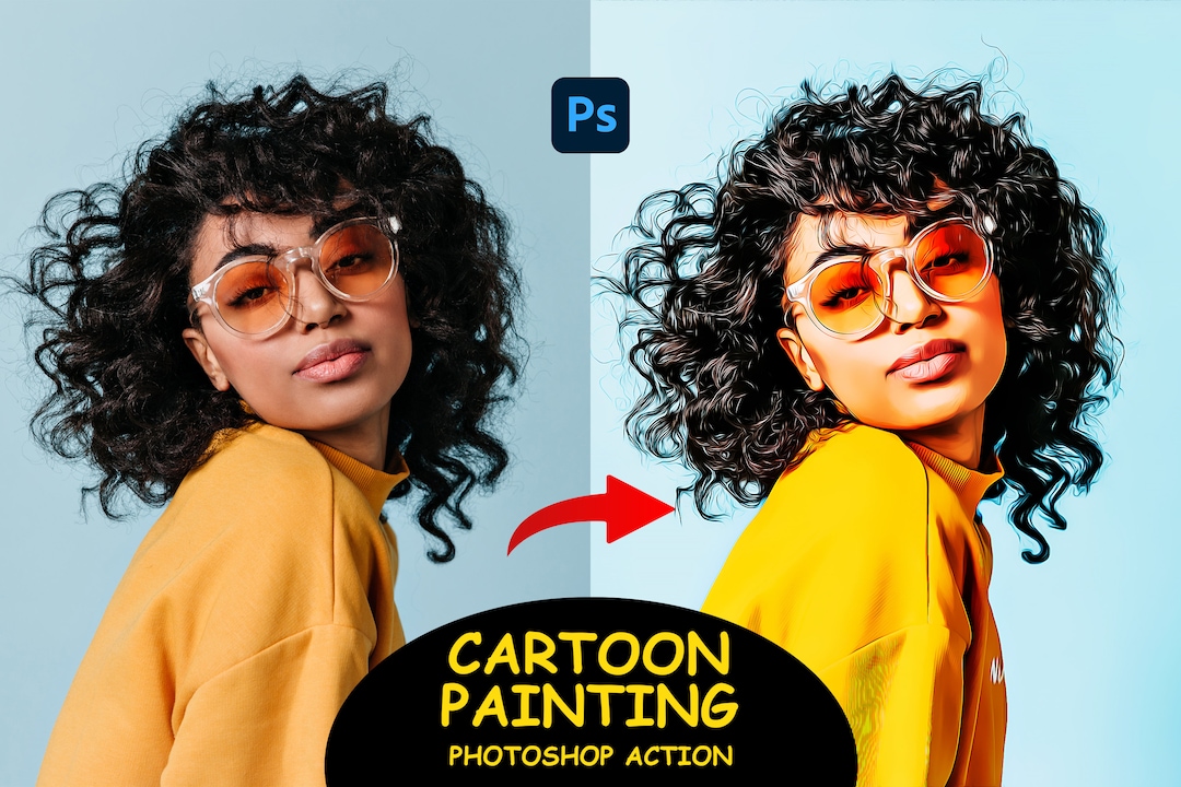 Photoshop Cartoon Action, Photo to Cartoon, Cartoon Painting, Cartoon ...
